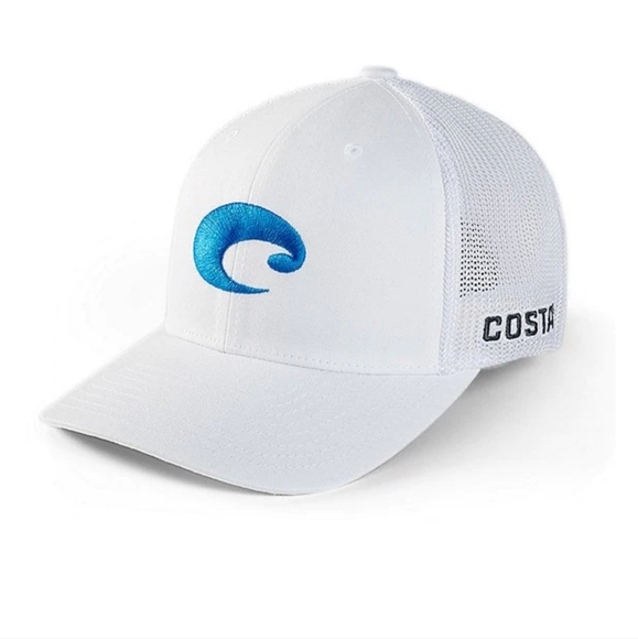 Costa | Accessories | Costa Flex Fit Logo Trucker Hat In White | Poshmark